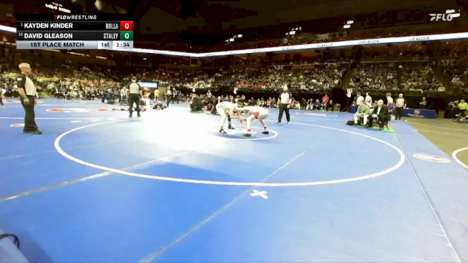 157 Class 4 lbs 1st Place Match - Kayden Kinder, Rolla vs David Gleason ...