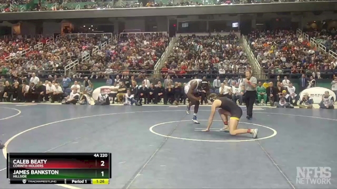 4A 220 lbs 1st Place Match - Caleb Beaty, Corinth-Holders vs James ...