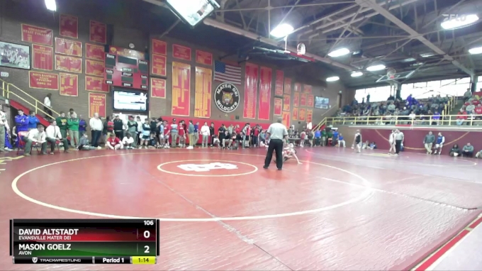 106 lbs Quarterfinal - David Altstadt, Evansville Mater Dei vs Mason ...