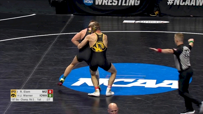 197 lb R16, Rocky Elam, Missouri vs Jacob Warner, Iowa
