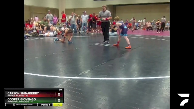 90 lbs Semis & Wb (16 Team) - Carson Shinaberry, Patriot WC Blue vs ...