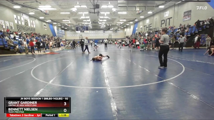 92 lbs Champ. Round 1 - Bennett Nielsen, Team Prestige vs Grant ...