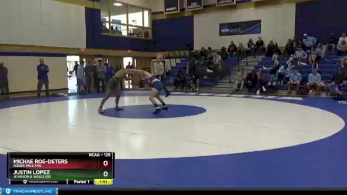 125 lbs Quarterfinal - Justin Lopez, Johnson & Wales (RI) vs Michae Roe ...