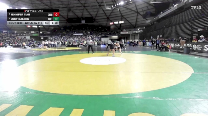 Girls 3A 110 lbs Champ. Round 2 - Lucy Dalseg, Everett (Girls) vs ...