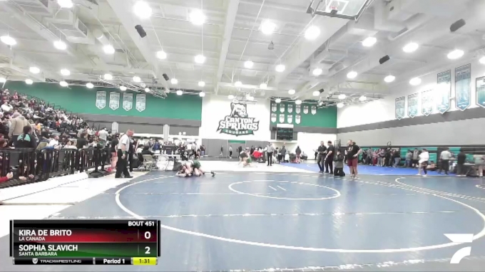 150 lbs Quarterfinal - Kira De Brito, La Canada vs Sophia Slavich ...