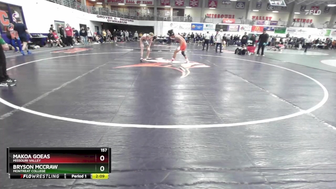 157 lbs Champ. Round 1 - Makoa Goeas, Missouri Valley vs Bryson Mccraw ...