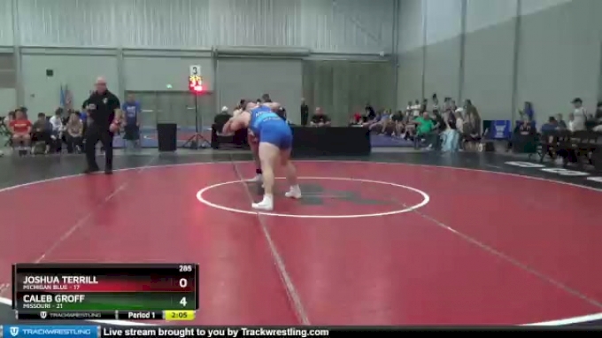 285 lbs Placement Matches (8 Team) - Joshua Terrill, Michigan Blue vs Caleb Groff, Missouri