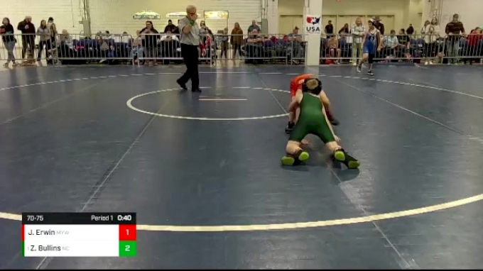 70-75 lbs Round 2 - Zayden Bullins, North Carolina vs Jayko Erwin ...