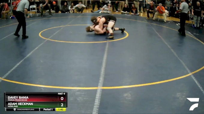 126 lbs Quarterfinal - Adam Heckman, Howland vs Davey Bania, Padua ...