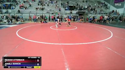 53 lbs Quarterfinal - Reanah Utterback, IA vs Angela Bianchi, WI