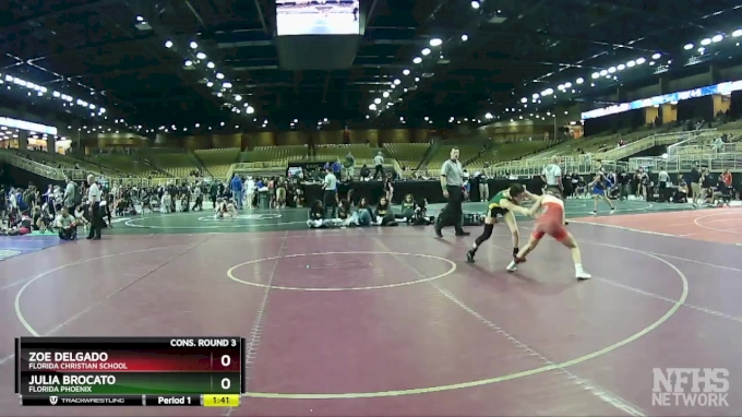 110 lbs Cons. Round 3 - Zoe Delgado, Florida Christian School vs Julia ...