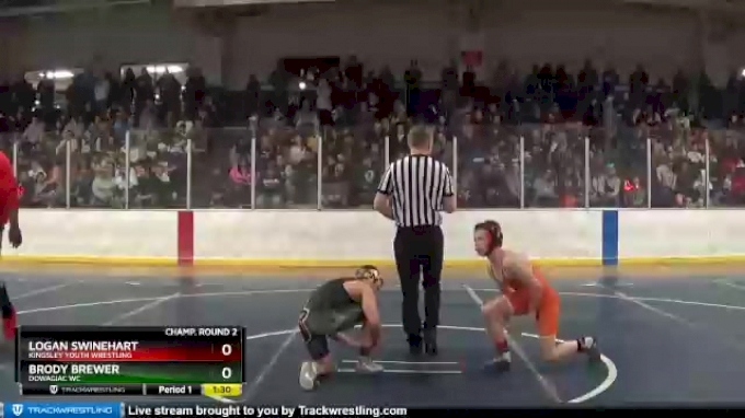 100 lbs Champ. Round 2 - Brody Brewer, Dowagiac WC vs Logan Swinehart ...