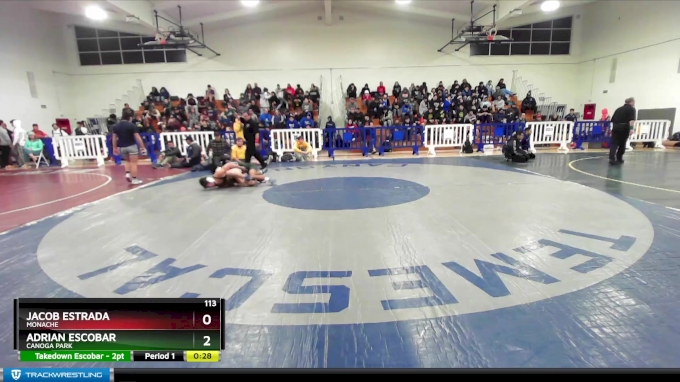 113 lbs Cons. Round 5 - Jacob Estrada, Monache vs Adrian Escobar ...