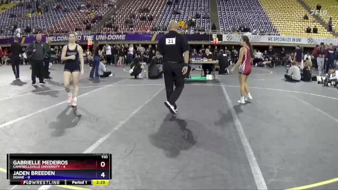 110 lbs 2nd Wrestleback (16 Team) - Jaden Breeden, Doane vs Gabrielle ...