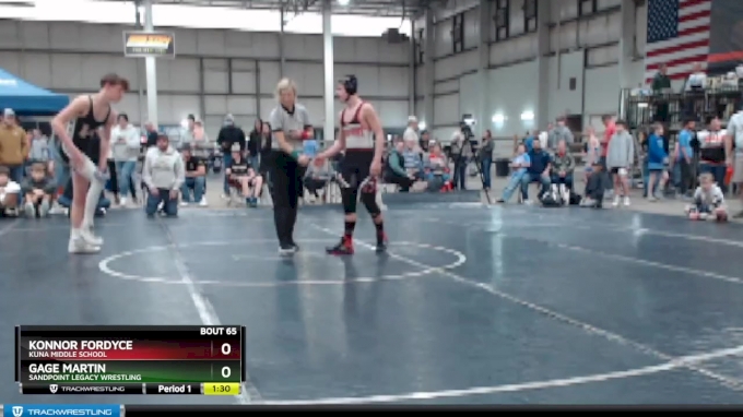 132 lbs Semifinal - Konnor Fordyce, Kuna Middle School vs Gage Martin ...