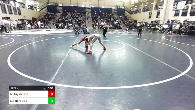 126 lbs Semifinal - Nathan Taylor, Kingsway vs Luke Poore, Caravel Academy