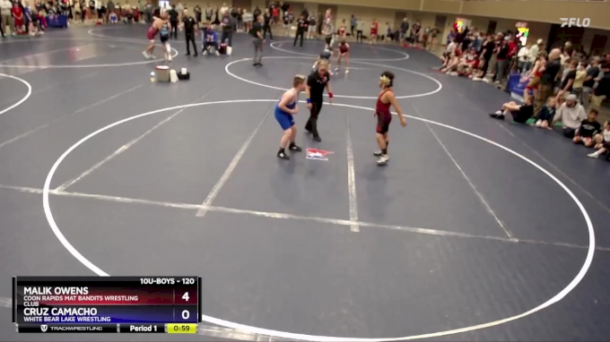 120 lbs Round 1 - Malik Owens, Coon Rapids Mat Bandits Wrestling Club ...