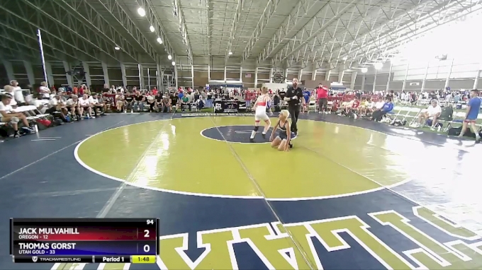 94 lbs Quarterfinals (8 Team) - Jack Mulvahill, Oregon vs Thomas Gorst ...