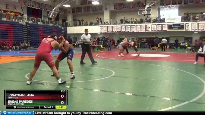 220 lbs Champ. Round 1 - Eneas Paredes, Steele Canyon vs Jonathan Lama ...