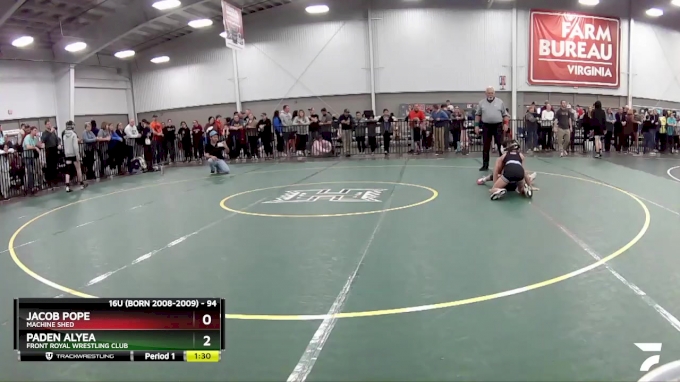 94 lbs Semifinal - Paden Alyea, Front Royal Wrestling Club vs Jacob ...