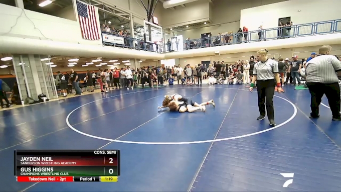 136 lbs Cons. Semi - Jayden Neil, Sanderson Wrestling Academy vs Gus ...