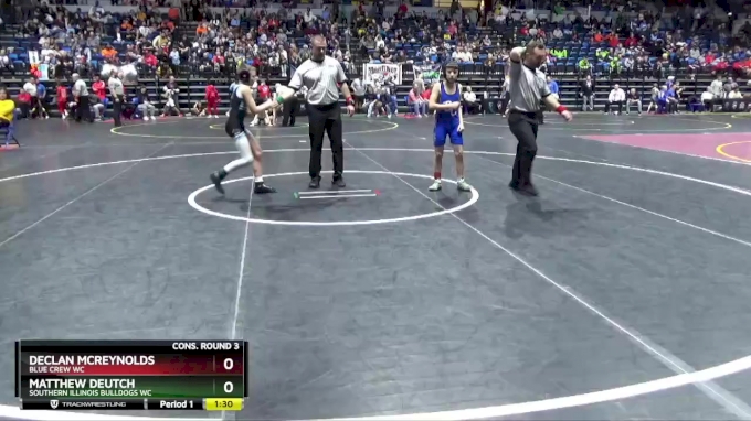 84 lbs Cons. Round 3 - Declan McReynolds, Blue Crew WC vs Matthew ...