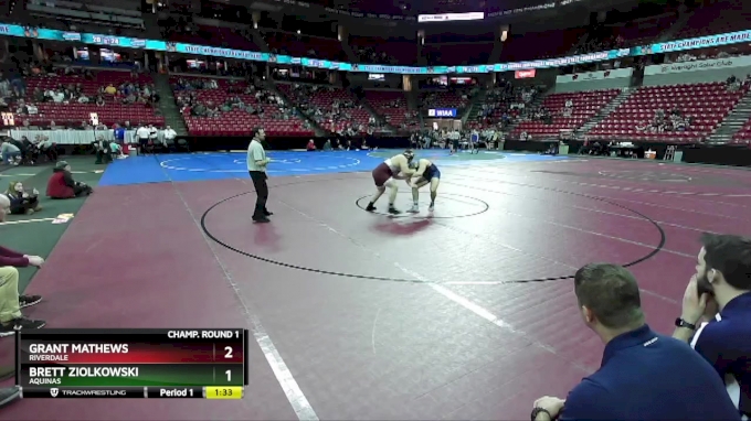 D3-285 lbs Champ. Round 1 - Brett Ziolkowski, Aquinas vs Grant Mathews ...
