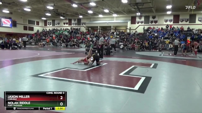 157 lbs Cons. Round 3 - Jaxon Miller, Carlisle vs Nolan Riddle, Fort ...