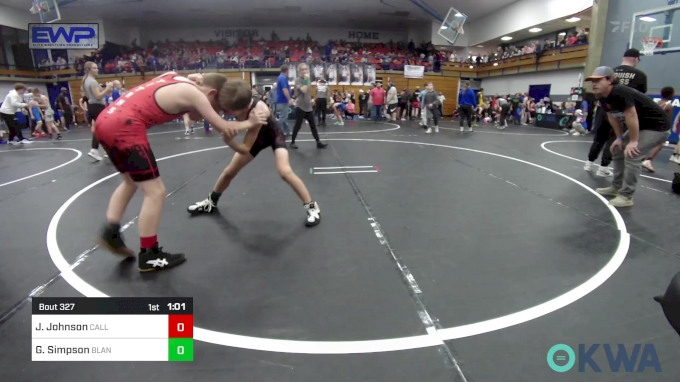 85 lbs Quarterfinal - Jaxon Johnson, Carl Albert vs Gatlin Simpson ...