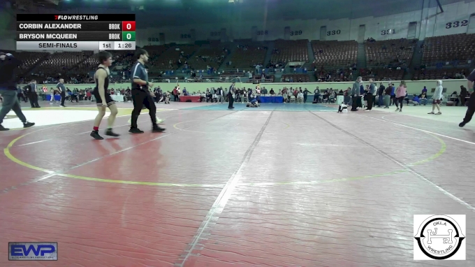 101 lbs Semifinal - Corbin Alexander, Broken Arrow vs Bryson McQueen ...