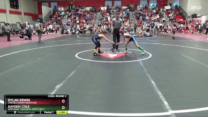 70 lbs Cons. Round 2 - Dylan Erwin, Chelsea Swarm Wrestling vs Kayden ...