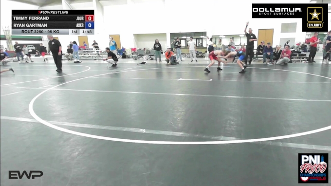 95 kg Quarterfinal - Timmy Ferrand, Journeymen Wrestling Club vs Ryan ...