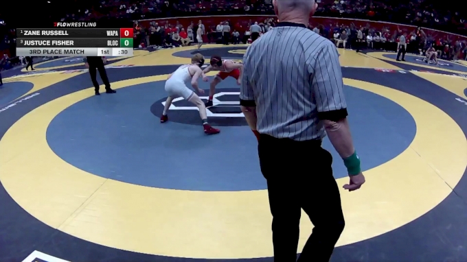 D2-106 lbs 3rd Place Match - Zane Russell, Wapakoneta vs Justuce Fisher ...
