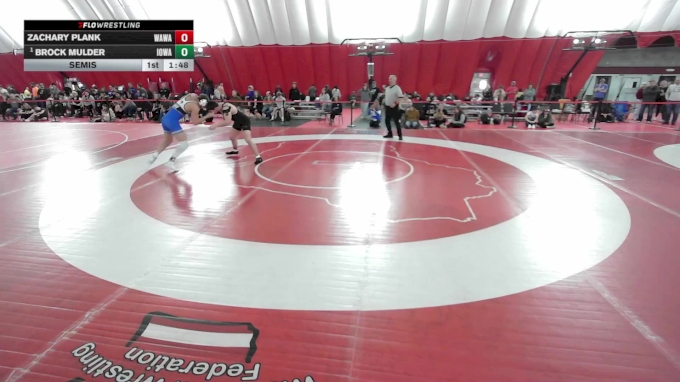 USA Junior Boys - 190 lbs Semis - Brock Mulder, Iowa vs Zachary Plank ...
