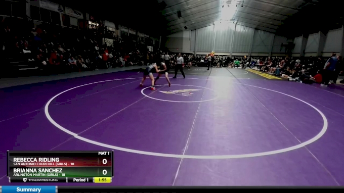107 lbs 5th And 7th - Rebecca Ridling, San Antonio Churchill (Girls) vs ...
