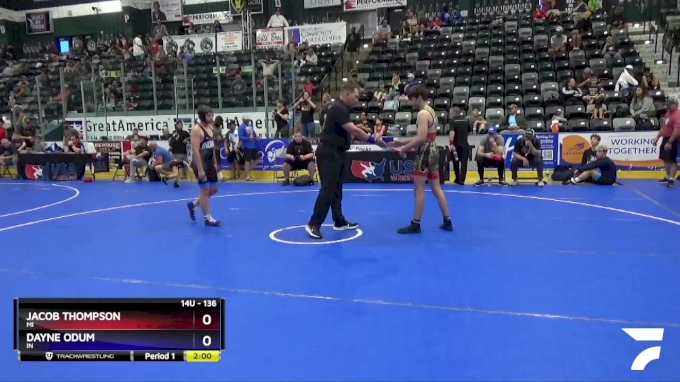 136 lbs Cons. Round 2 - Jacob Thompson, MI vs Dayne Odum, IN