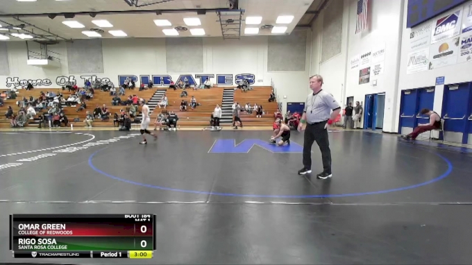 133 lbs 9th Place Match - Rigo Sosa, Santa Rosa College vs Omar Green ...