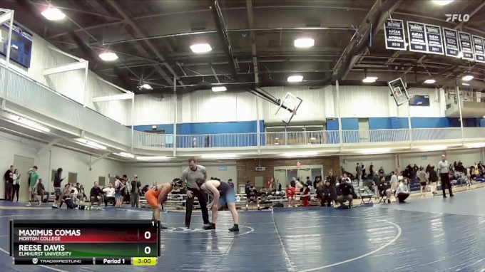 174 lbs Champ. Round 1 - Maximus Comas, Morton College vs Reese Davis, Elmhurst University