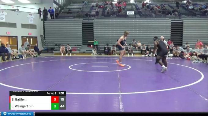 220 lbs Placement Matches (8 Team) - Saxton Battle, Center Grove vs ...
