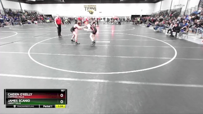 157 lbs Champ. Round 1 - Caiden O`Kelly, Chippewa Falls vs James Scanio ...