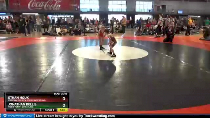 50 lbs Champ. Round 2 - Jonathan Bellis, Tiger Youth Wrestling vs Ethan ...