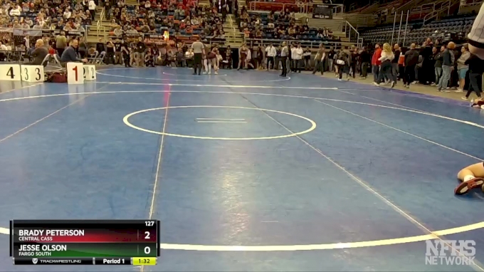 127 lbs Champ. Round 1 - Brady Peterson, Central Cass vs Jesse Olson ...