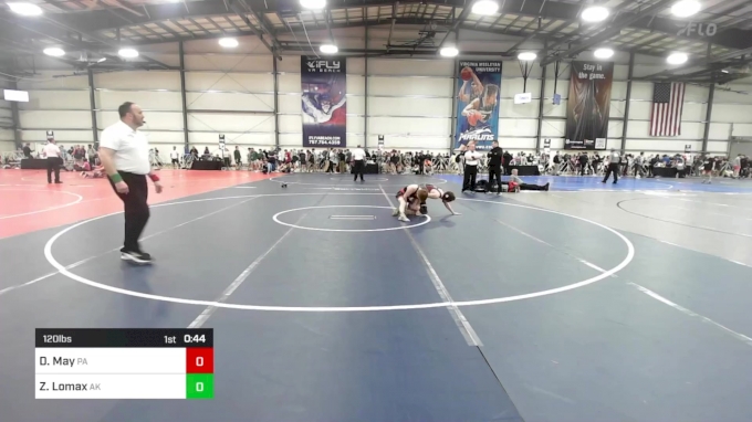 120 lbs Consi Of 32 #2 - Dominic May, PA vs Zacary Lomax, AK