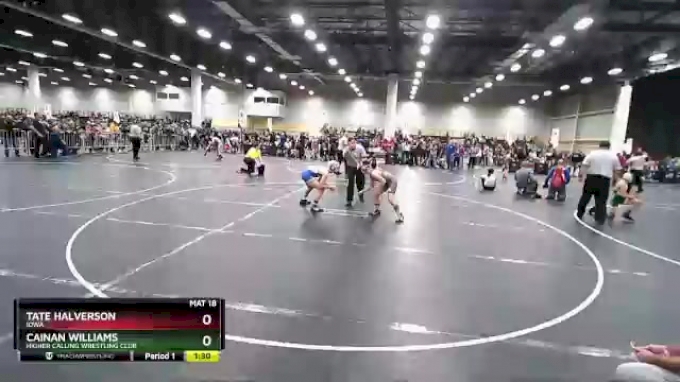 108 lbs Champ. Round 1 - Tate Halverson, Iowa vs Cainan Williams ...
