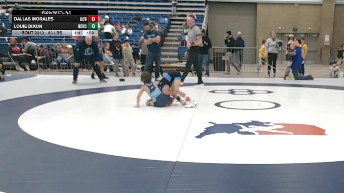 53 lbs Cons. Quarters - Dallas Morales, Cory Clark Wrestling vs Louie ...