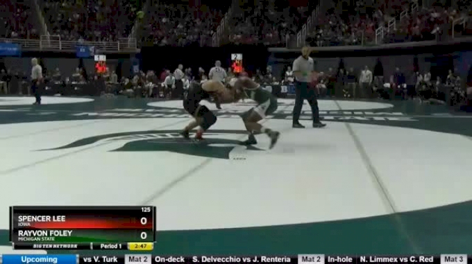 125 lbs Quarterfinal - Spencer Lee, Iowa vs RayVon Foley, Michigan State