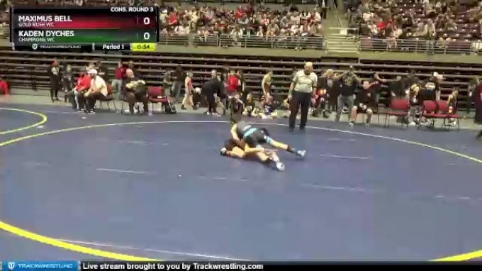79 lbs Cons. Round 3 - Maximus Bell, GOLD RUSH WC vs Kaden Dyches ...
