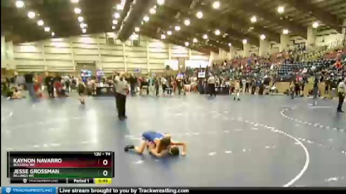 74 lbs Champ. Round 1 - Jesse Grossman, Billings WC vs Kaynon Navarro ...