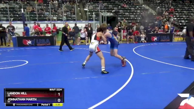 97 lbs Cons. Round 4 - Landon Hill, AK vs Johnathan Marth, WI