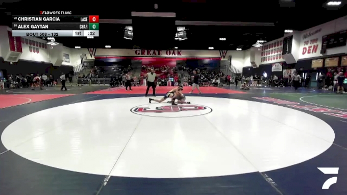 132 lbs Cons. Round 4 - Alex Gaytan, Charter Oak vs Christian Garcia ...